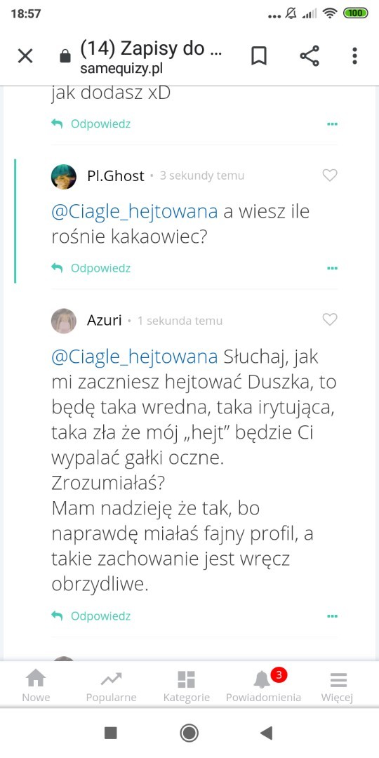 Oto jak ktoś, wpiepszam się w rozmowe o kakale... | sameQuizy